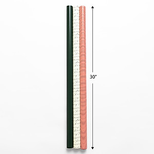 Merry Market 3-pack Premium Satin Christmas Wrapping Paper, Minimal Holiday Gift Wrap, Red Stripe, Solid Green and Merry Christmas - 30” x 168” per roll, 105 square feet total