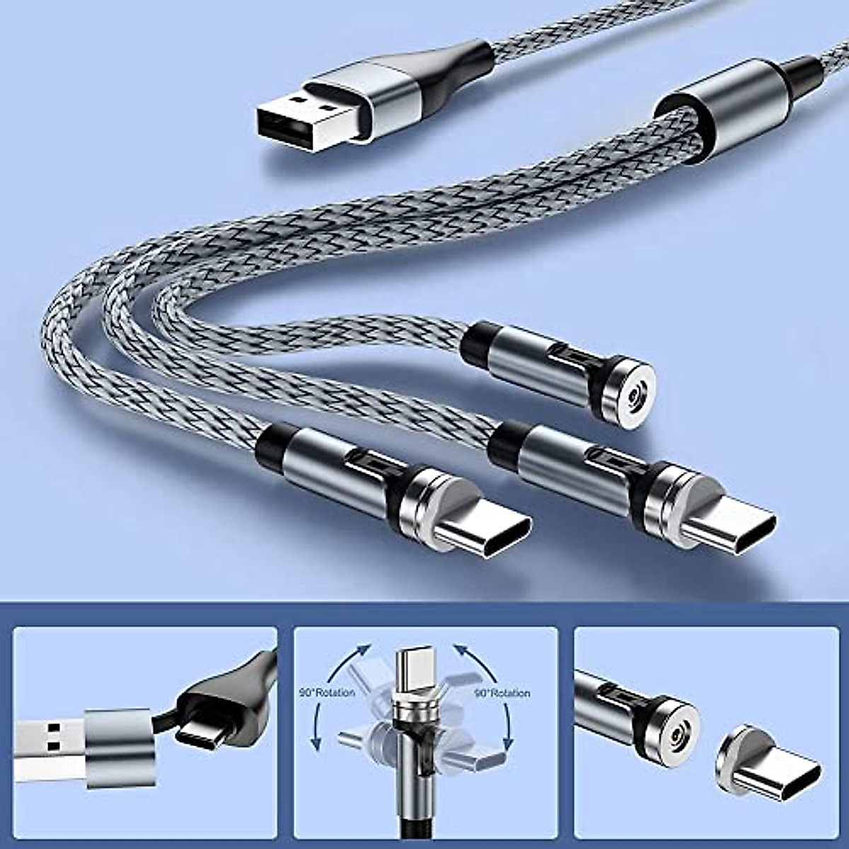 LIZZOT Magnetic Controllers Charging Cable for, Charging Dock Kit with 2 Batteries,Battery Cover,Charger Cable