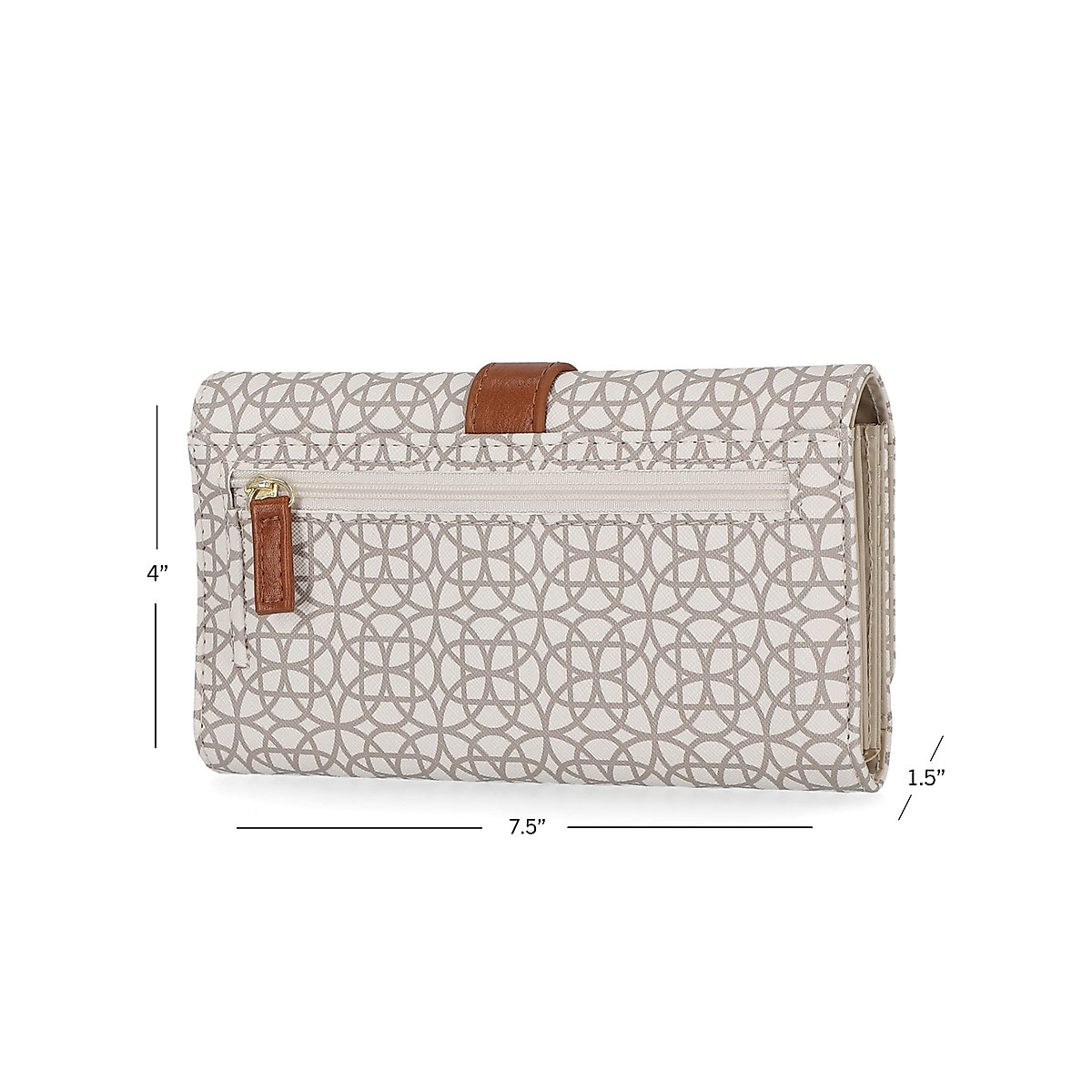 Mundi File Master Womens RFID Blocking Wallet Clutch Organizer With Change Pocket (One Size, Bridgehampton Sand)