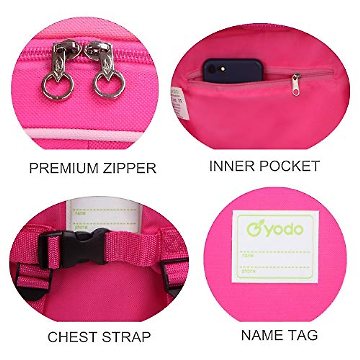 yodo Little Kids School Bag Pre-K Toddler Backpack with Name Tag and Chest Strap, Owl