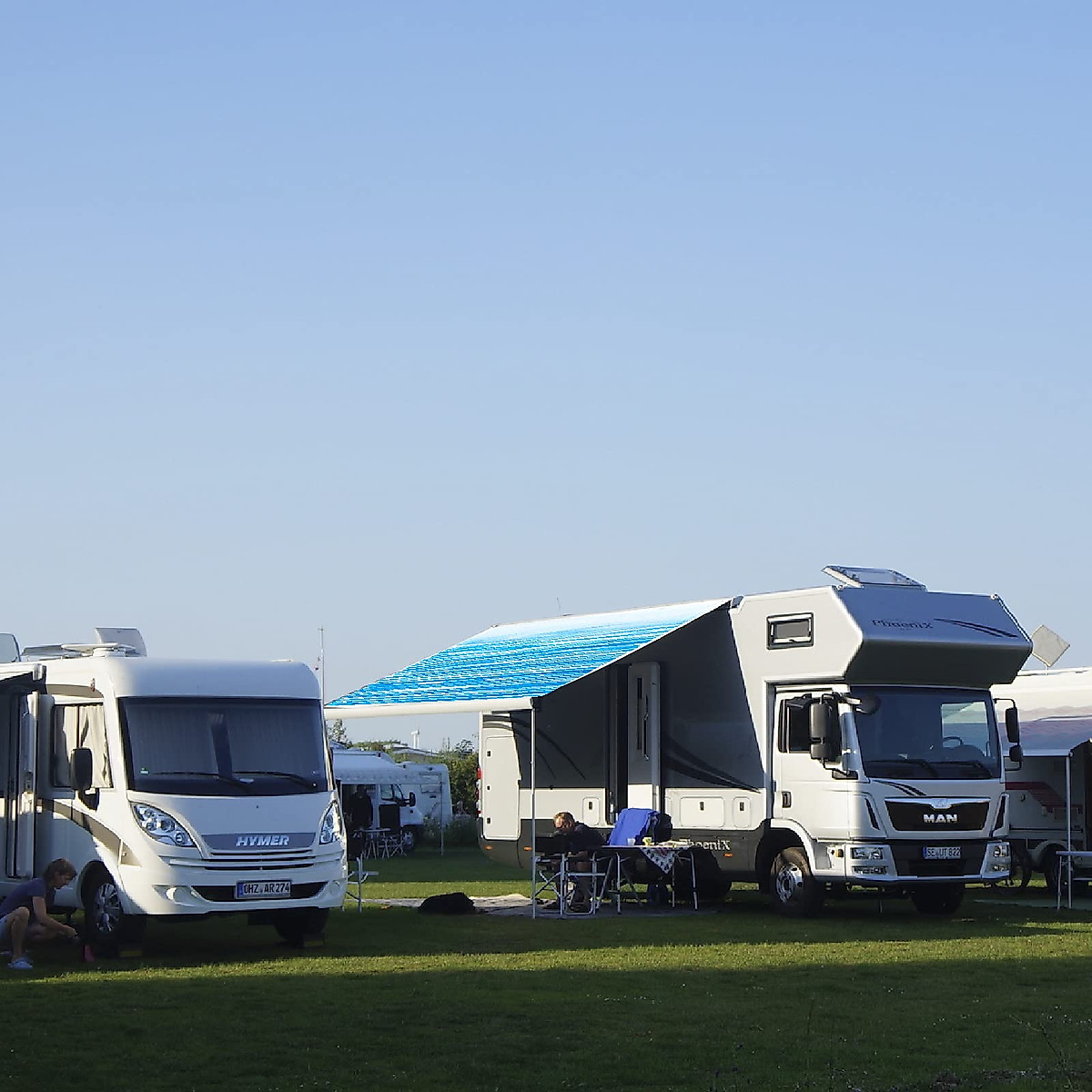ATCWF RV Awning Fabric Replacement Blue Fade 16' (Fabric 15' 2") Weatherproof Universal Outdoor Canopy for RV,Trailer, Camper and Motorhome Awnings