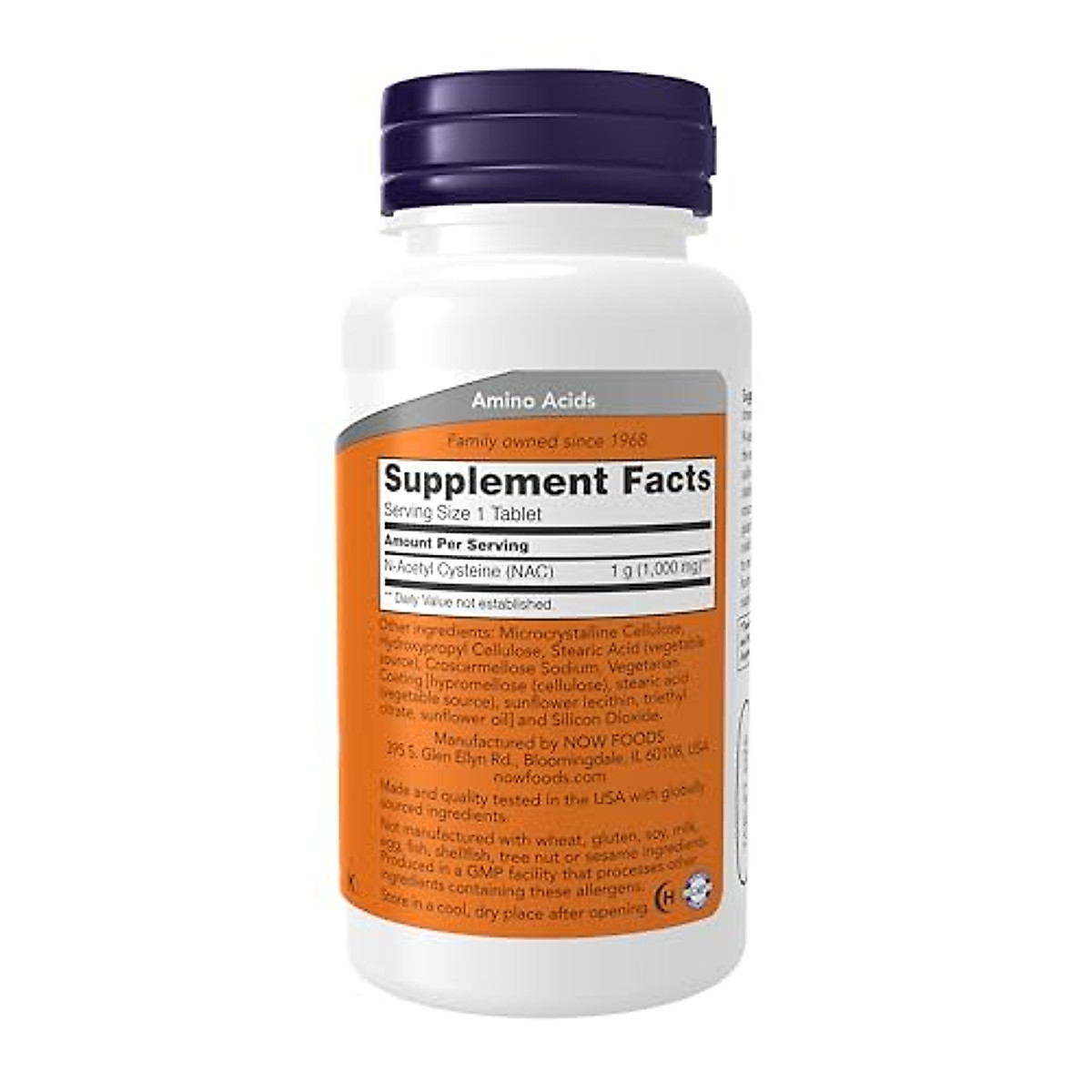 NOW Foods Supplements, NAC (N-Acetyl-Cysteine) 1,000 mg, Free Radical Protection*, 60 Tablets
