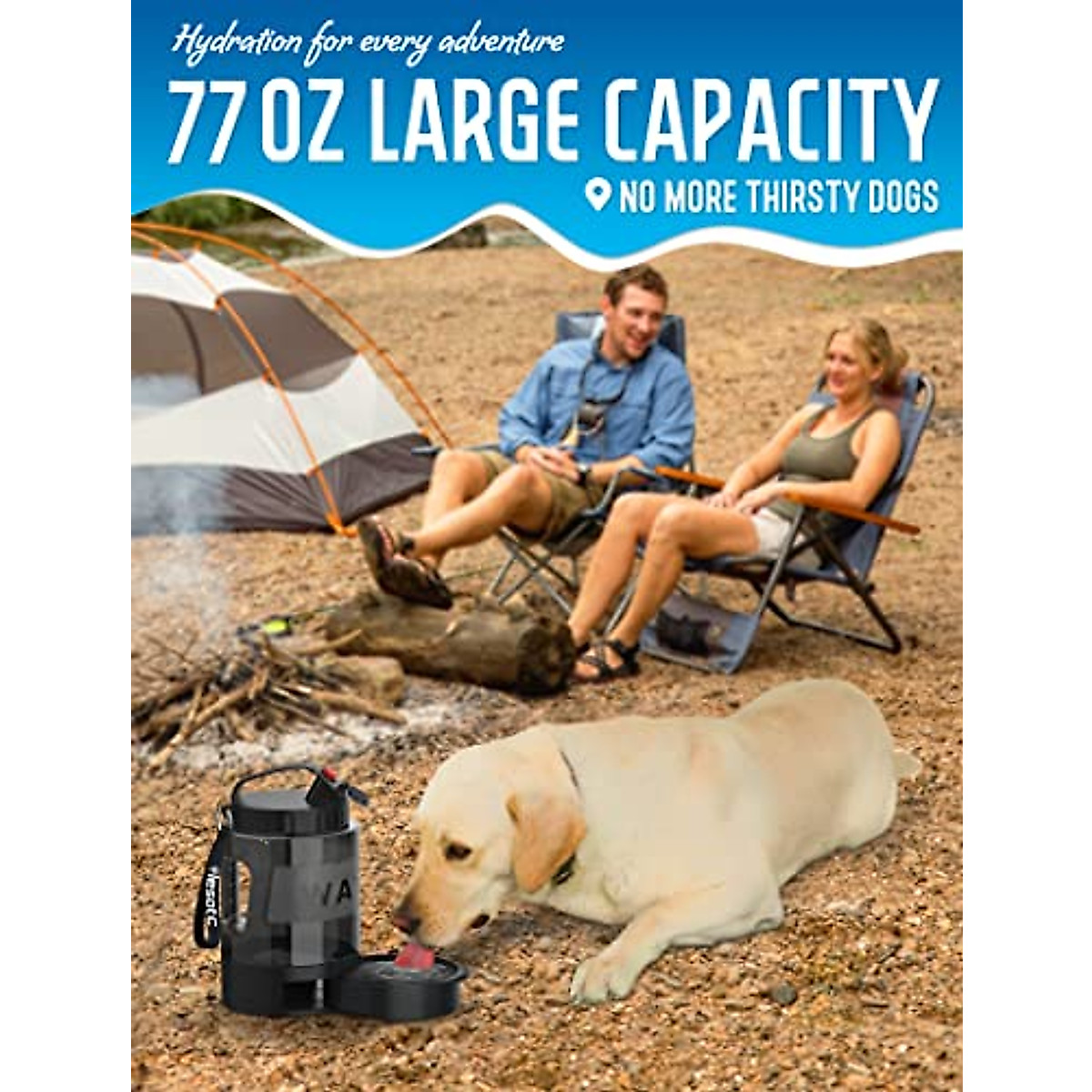 Dog Water Bowl Dispenser,Travel Dog Bowls for Camping Hiking Dog Park, 77OZ Dog Water Dispenser with Pull-Out Travel Water Bowls for Dogs,Dog Travel Water Bowl Dispenser Pet Dog Water Bottle,BPA Free