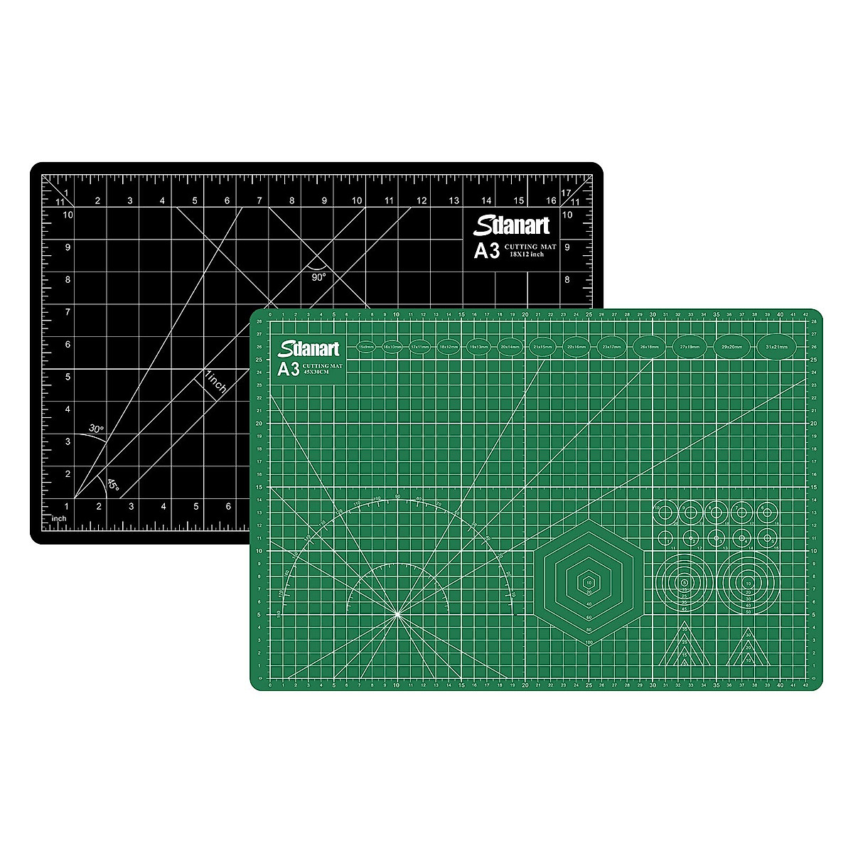 Sdanart Self Healing Cutting Mat: 12"×18" Double Sided 5-Ply Rotary Cutting Board for Sewing, Crafts, Quilting, Fabric, Hobby, Art Project