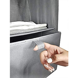 HOMZ Clothes Bar and Drawer, Grey 2 Shelf Hanging Closet Organizer (3817402)