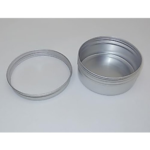 JL Missouri Parts & Misc. 2x 3.75 Diameter 1.5" Deep 8 oz Ounce Aluminum Tin Cans. Bare Screw Top New Containers Storage Cream Spices Etc