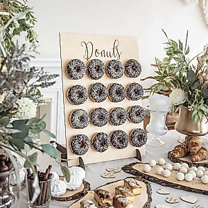 Personalized Donut Wall Stand, Wooden Donut Wall Mount, Donut Stand, Donut Board, Wedding Decor, Rustic Donut Display, Treat Yourself