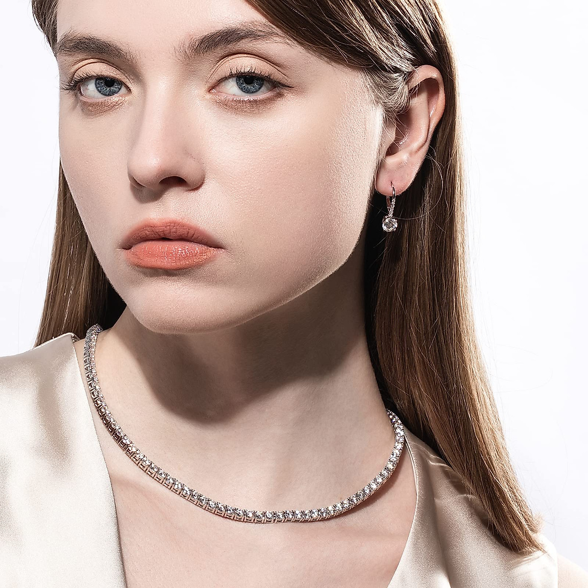 AnuClub Moissanite Dangle Earrings, 2cttw D Color Lab Create Diamond Round Cut Drop Earrings, 18K Gold Plated Silver With GRA Certificate, Christmas Gift for Women