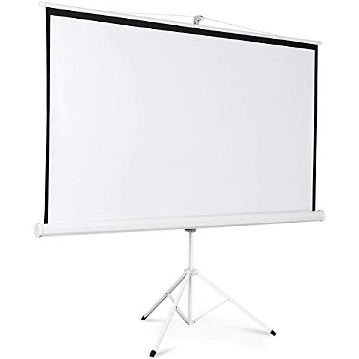 Safstar 100" Tripod Projection Screen, Portable Tripod Floor Stand Manual Pull up Home Theater Office Presentation Projector Screen 87" x 49" Viewing Area