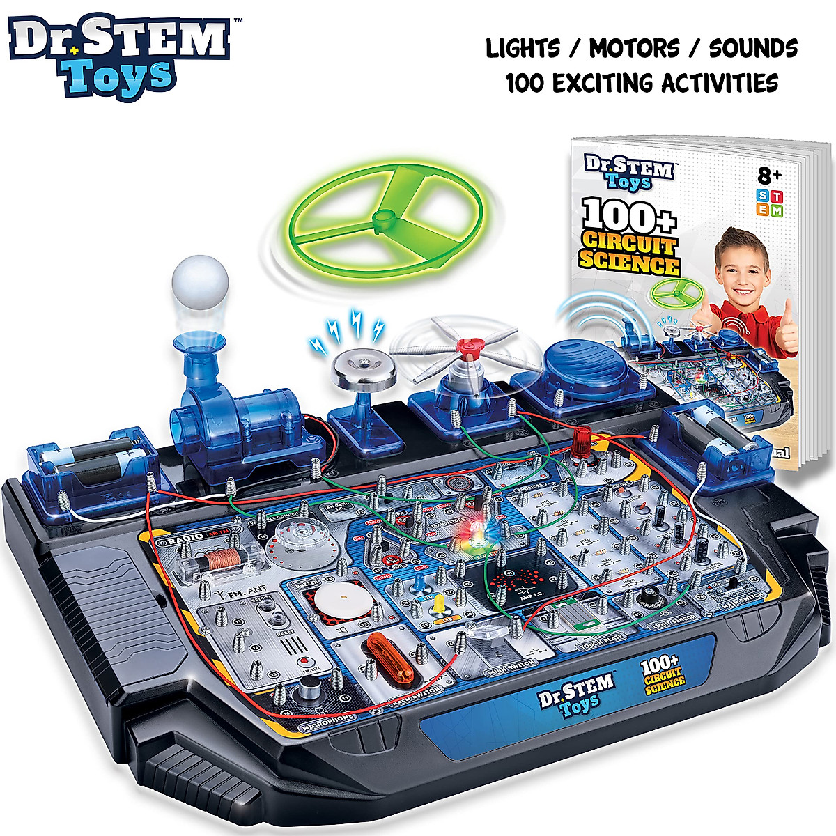 Dr. STEM Toys Circuit Science Kit, Includes Over 100 Electrical Experiments with Lights, Sounds, and Action - for Boys and Girls Ages 8+