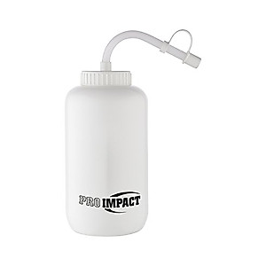Pro Impact Boxing Water Bottle - Squeezable Plastic w/Long Straw - Ideal for Gym Yoga Sports Boxing Lacrosse Football Hockey Cycling & Outdoor (35.5 Oz.) (White)