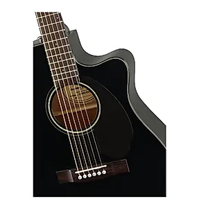 Fender CC-60SCE Concert Cutaway Acoustic Guitar, with 2-Year Warranty, Black