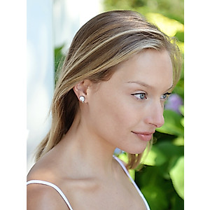 Mariell Clip-On Cubic Zirconia Crystal Stud Earring, 2 Carat, for Wedding, Bride, Prom, Birthday Gift