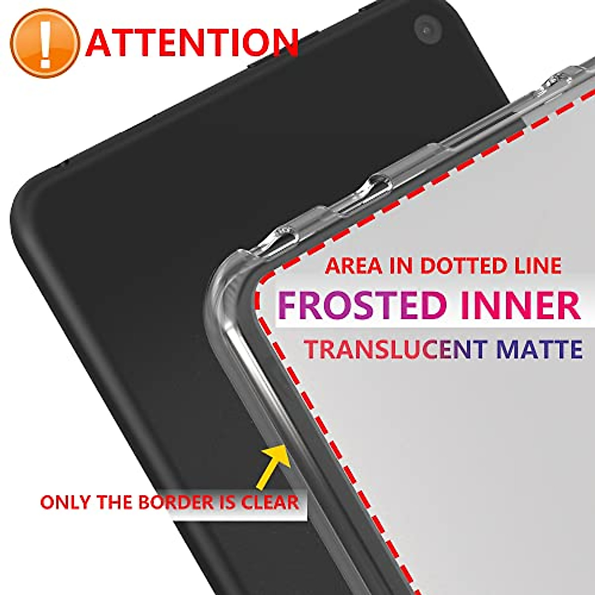 Case for Amazon Fire 7 Tablet (Only Compatible with 12th Generation, 2022 Release), Puxicu Slim Design Flexible Matte TPU Protective Cover for Fire 7, Transparent