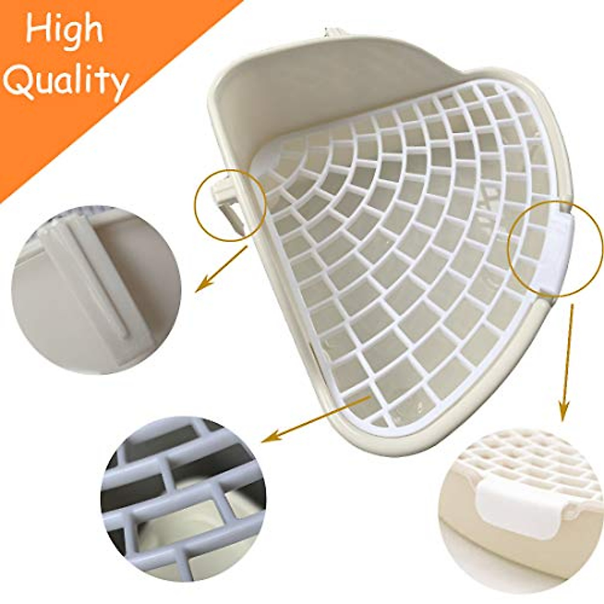 Hamiledyi Bunny Litter Pet Toilet Potty Trainer Corner Pan Bedding Box for Small Animal Guinea Pig Ferret Hamster Dwarf Rabbit(White)