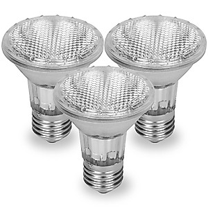 Par 20 3 Pack FL25 40PAR20/FL 40 Watt Halogen Spot Light Bulb Replacement 120V 130V Base Flood Beam Lighting Range Hood Oven PAR20 Reflector Excel Bulbs DL Kitchen Bathroom Ceiling Can Lamp 50W E26 3P
