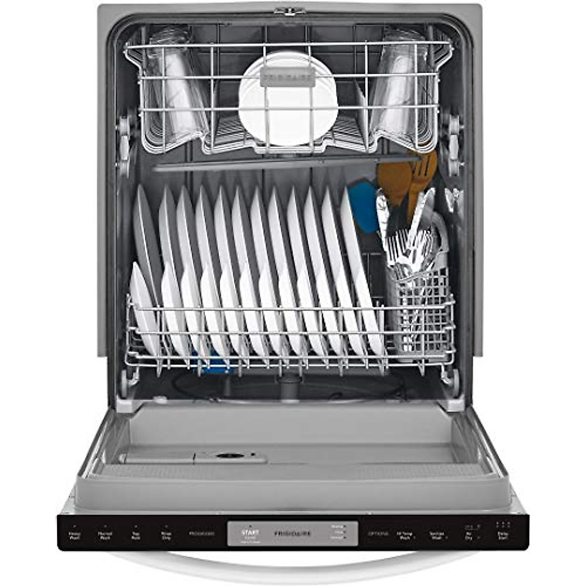 Frigidaire FFID2426TW 24 Energy Star Certified Built-In Dishwasher with OrbitClean Spray Arm Heated Dry 4 Cycles Delay Start and 14 Place Settings in White