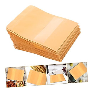 VOSAREA Kraft Paper Food Packaging Bags 50pcs Reusable Freezer Resealable Bags for Snack