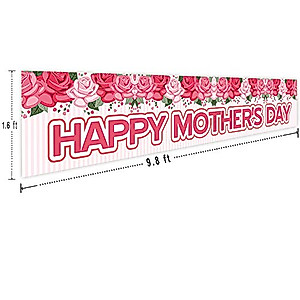 Large Happy Mother's Day Sign Banner Mothers Day Decorations Mothers Day Party Supplies Mothers Day Party Backdrop Indoor Outdoor Decorations