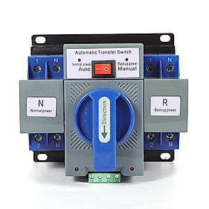 110V Dual Power Automatic Transfer Switch 2P 63A Dual Power Generator Changeover Switch 50HZ/60HZ Blue
