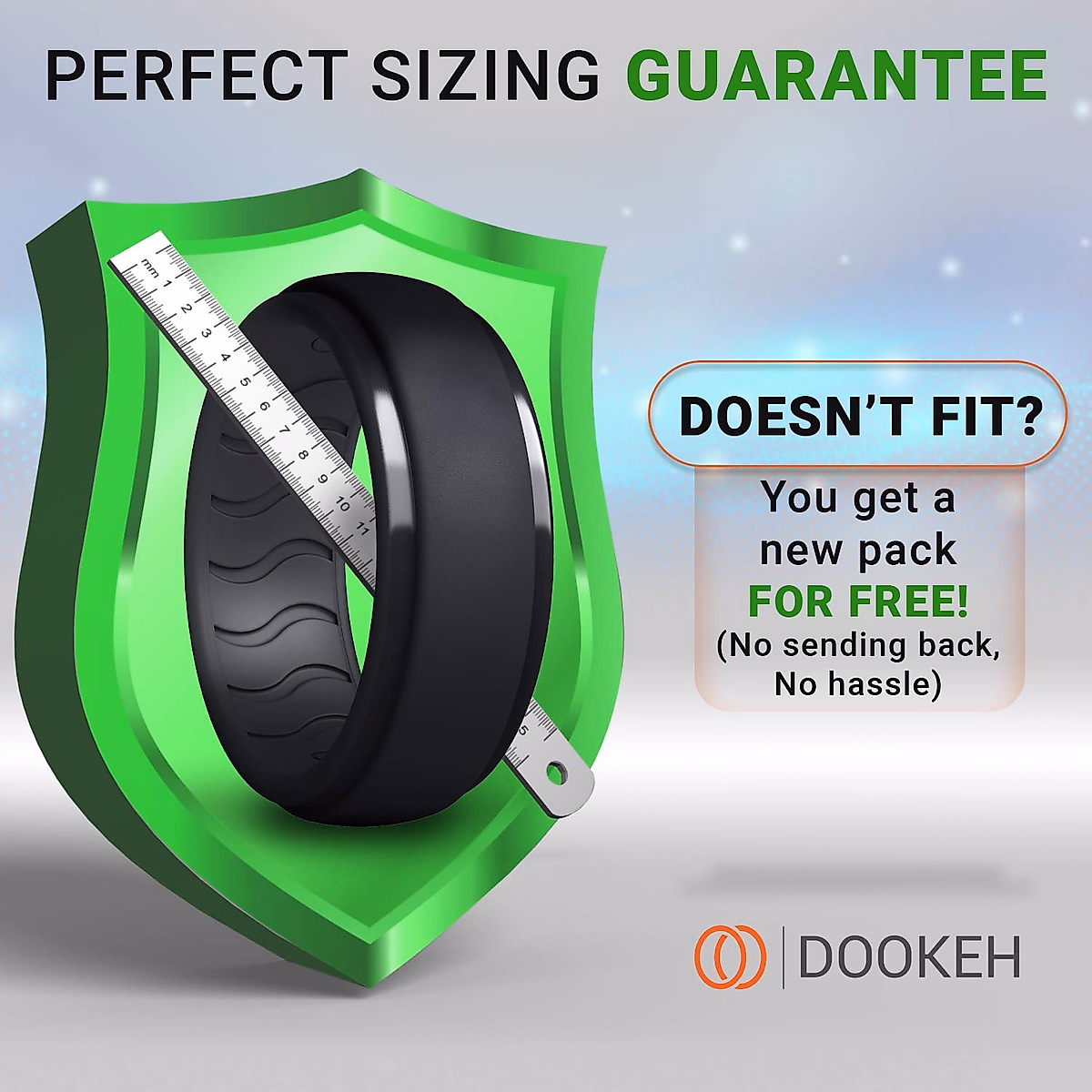 Dookeh Breathable Mens Silicone Wedding Rings, Rubber Ring Bands For Men, Black Blue Camo Engagement Band, Best for Workout, 1-4-7 Pack (W3-Titanium,Dark Gray,Cast Iron,Black, 10)