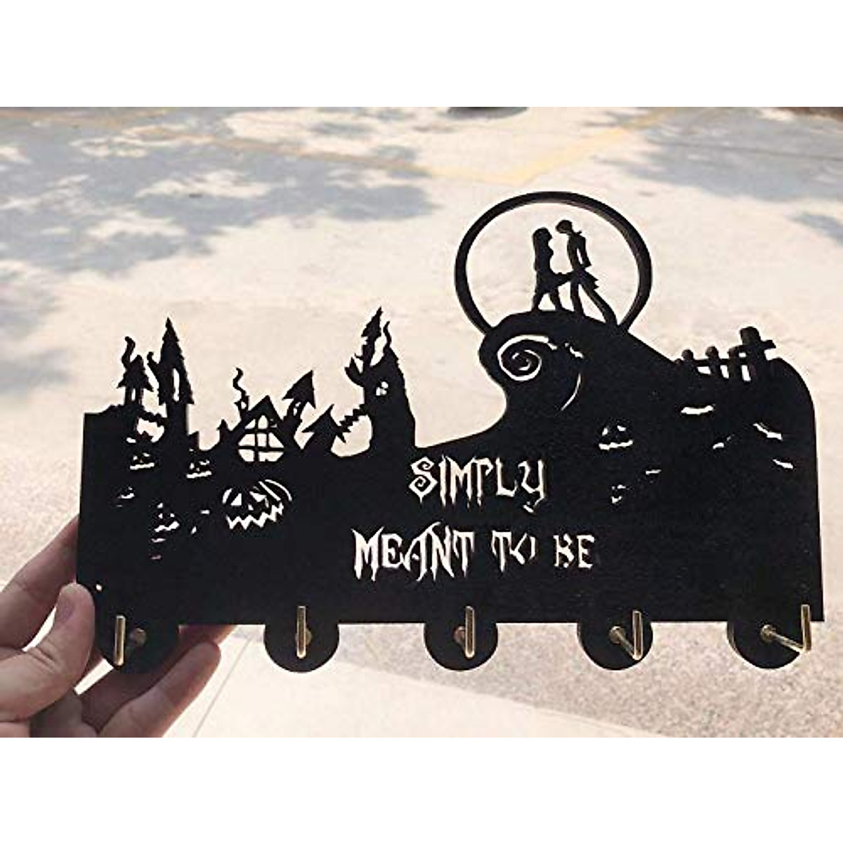 The Nightmare Before Christmas Key Hooks-Wall Hooks Heavy Duty 20LB(Max),Wall Décor,Wood Coat Hooks, Key Holder,Key Hanger for Wall、Entryway and Kitchen