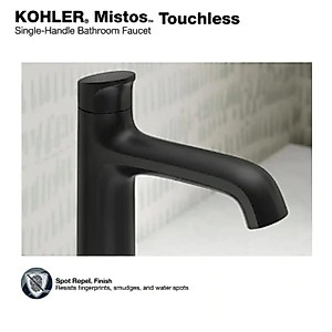 Kohler Mistos Battery Powered Touchless Single Hole Bathroom Faucet in Matte Black