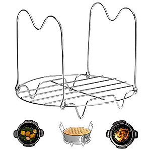 Steamer Rack Trivet with Handles Compatible with Instant Pot Accessories 6 Qt 8 Quart, Pressure Cooker Trivet Wire Steam Rack, Great for Lifting out Whatever Delicious Meats & Veggies You Cook