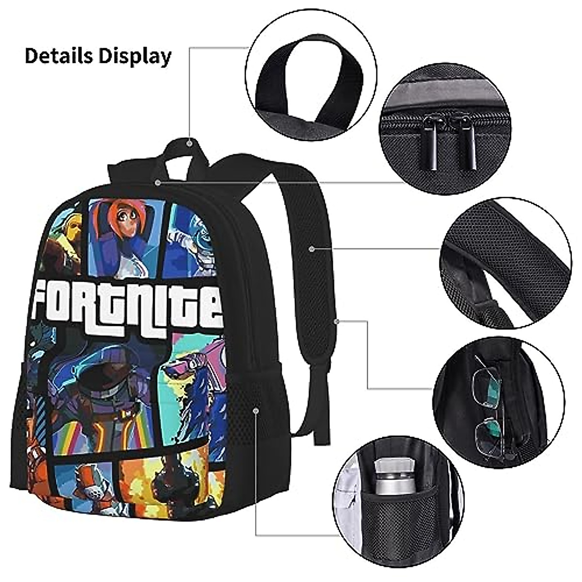 Nuogevf Backpack for Kids, Game 17.3in Backpack for Teens Kids Boys, Lightweight Elementary Middle Bookbag for Students School Bookbag Set with Lunch Box and Pencil Case,3Pcs-A3