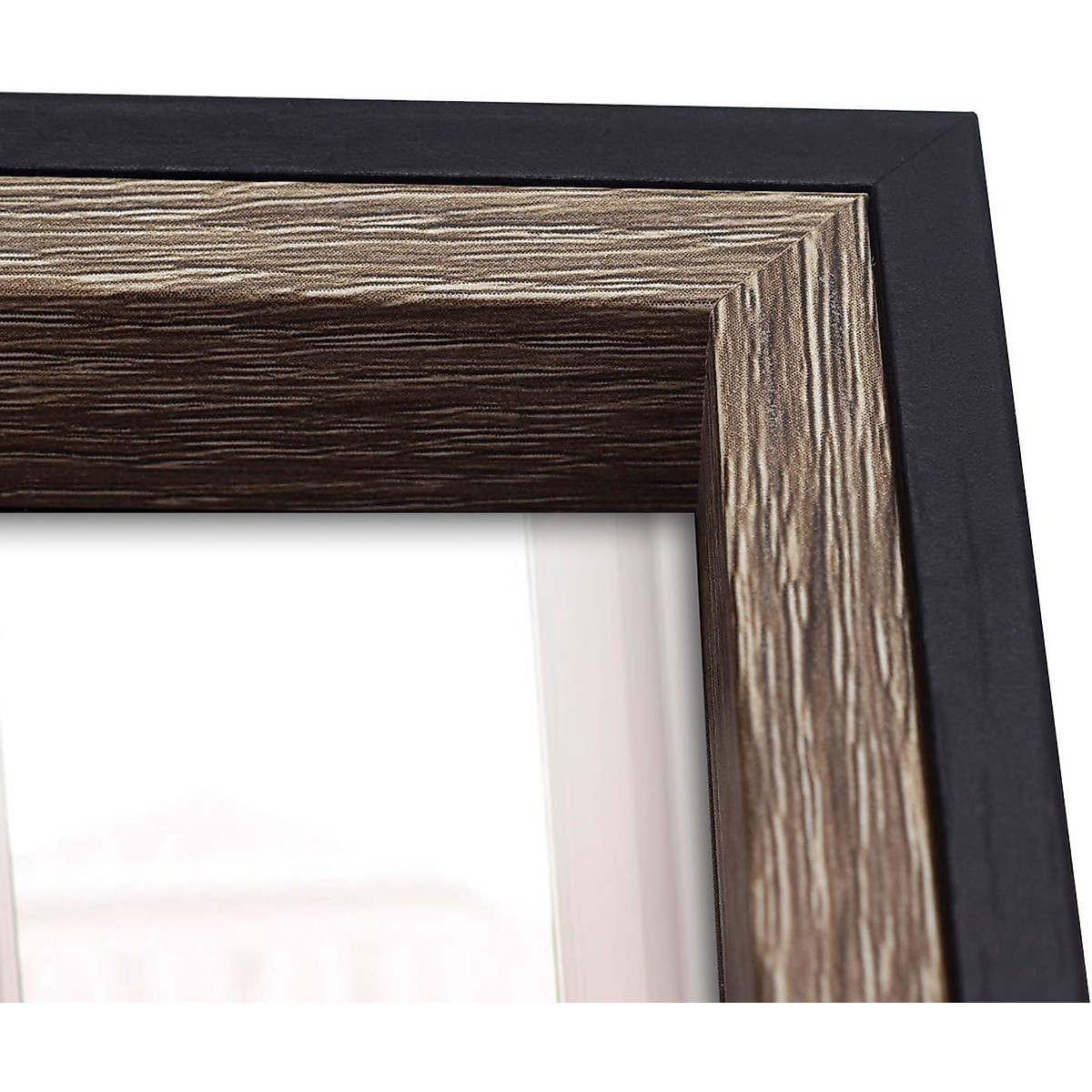 Golden State Art, 11x14 Tall/Split Molding Picture Frame, Wall Display Perfect for Displaying Weddings Photos, Anniversary Photos, Memories (Black/Grey, 1 Pack)