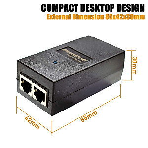 PLUSPOE 24volt Passive PoE Injector 24W Power Over Ethernet for 24v PoE Devices Compatible with Ubiquiti POE-25-5W, POE-24-12W and POE-24-24W