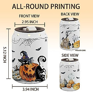 Bonsai Tree Halloween Wax Melt Warmer-Halloween Decor Black Cat Ceramic Wax Melt Warmer for Oil Candle-Farmhouse for Living Room Kitchen Bathroom Home
