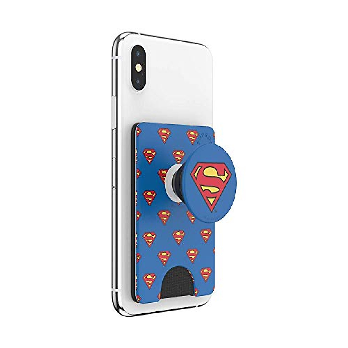 PopSockets Phone Wallet with Expanding Grip, Phone Card Holder, Wireless Charging Compatible, DC Comics - Superman Pattern