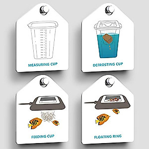 Fischuel Aquarium Feeding Ring Floating Rings Food Feeder Feeding Trough Square with Suction Cup for Fish Feeder with Blood Worms Meal Worms