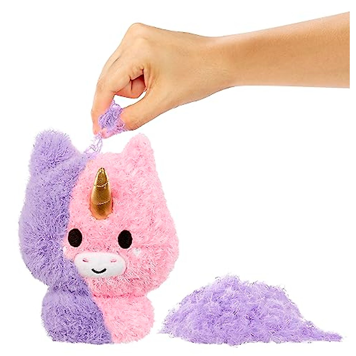 Fluffie Stuffiez Unicorn Small Collectible Feature Plush - Surprise Reveal Unboxing with Huggable ASMR Fidget DIY Fur Pulling, Ultra Soft Fluff