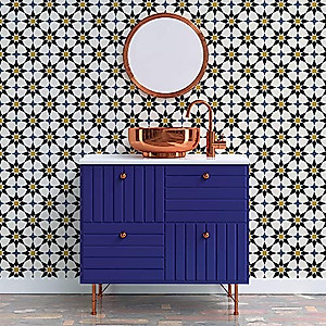 Tempaper Moroccan Spice Soleil Removable Peel and Stick Wallpaper, 20.5 in X 16.5 ft, Made in the USA