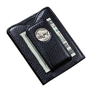 Tokens & Icons Buffalo Nickel Money Clip Wallet (ONE SIZE, BLACK)