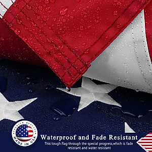 Pozoy American Flag 3x5 Outdoor Made in USA, Heavy Duty US United States Flags, The Best Embroidered Stars and Sewn Stripes, Brass Grommets, Longest Lasting Nylon American Flag 3x5 ft for Outside