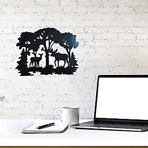 Hummingbird Ornament Animal Metal Art Deer Bear Wrought Iron Silhouette Hollow Wall Art Decor Door Sign Home Decoration Garden Ornament Stain Glass Window Hanging Christmas