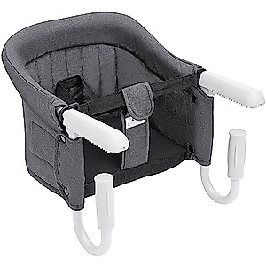 Hook On High Chair, Portable Clip on Table High Chairs for Babies and Toddlers, Removable and Washable Baby Feeding Seat, High Load Design, Attach to Table for Home and Travel- Grey