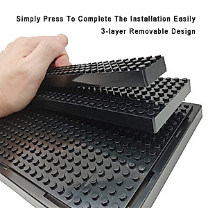 Ynotus Display Case for Minifigure Acrylic Display Box Action Figures Blocks Minifigure 3 Layers Movable Design Plastic Dustproof Storage Display Boxes Black