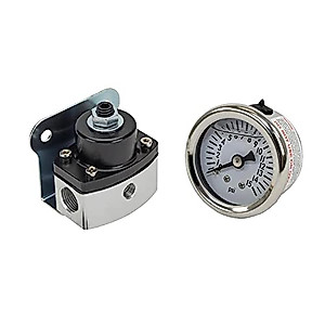 Speedway Fuel Pressure Regulator 5-12 psi & Gauge 0-15 psi
