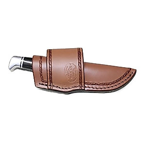 CARL THOMAS LEATHERS Crossdraw knife sheath. quality leather quality stitching. fix blade Nylon stitching. may defeat a 103. Knife holder.