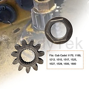 717-1554 941-0656A Pinion Gear & Bushing Compatible with MTD Cub Cadet 917-1554 45-071 51-014 741-0656A LT1042 LT1045 LT1046 LT1050, for Toro 112-0863