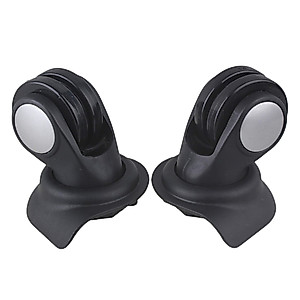 RDEXP Black 9.5x9.2x5cm Left & Right Luggage Wheels with 8 Screws DIY Replacement Set of 2