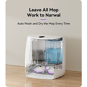 NARWAL T10 Mop Robot, 4-in-1 Robot Vacuum and Mop with Self Cleaning Station, Self Washing and Drying Robot Mop with LiDAR Navigation, Smart Mapping, 2 Suction Mode for Hard Floor and Pet Hair, White