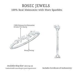 Moissanite Half Eternity Band Ring for Women, Certified Wedding Band Ring, D Color VS1 Clarity - With Jewelry Box, 14K White Gold, Size:US 11.00