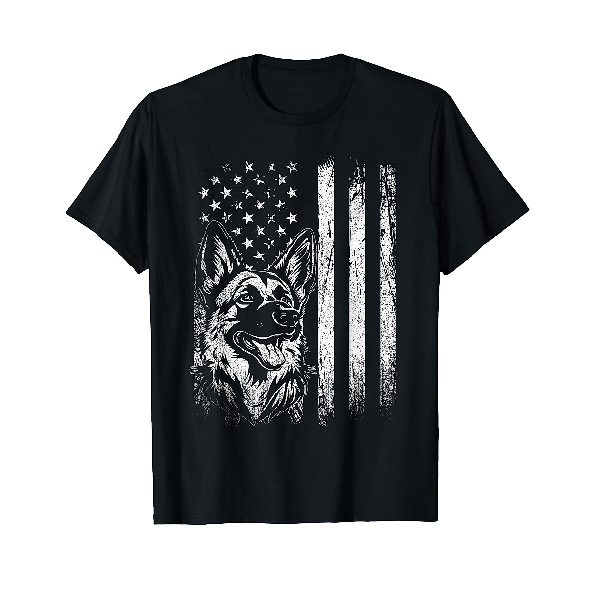Patriotic German Shepherd - Dog Lover 4th Of July Pet Owner T-Shirt