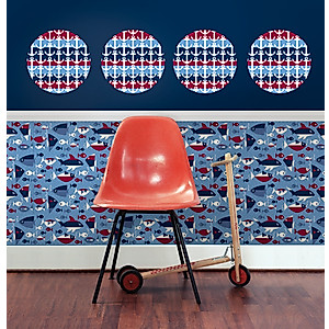Wall Pops WPS0613 Regatta Stripe Wall Decals, 6.5-inch by 12-foot