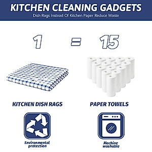 Nialnant 8 Pack Dish Cloths for Washing Dishes,Super Soft and Absorbent Kitchen Dish Rags,Terry Cleaning Cloth-11 x 11In